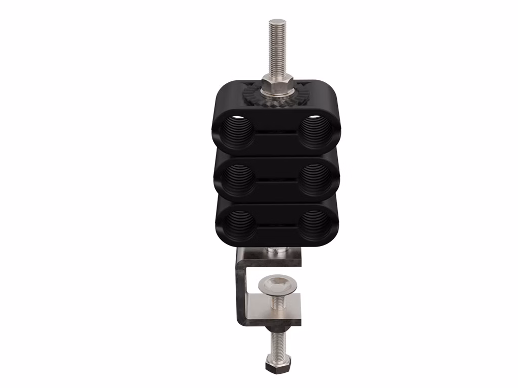 Dual Side, 3-Hole, Feeder Clamp for 1/2