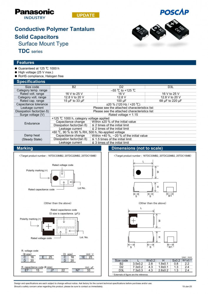 PANASONIC TDC series document page 1
