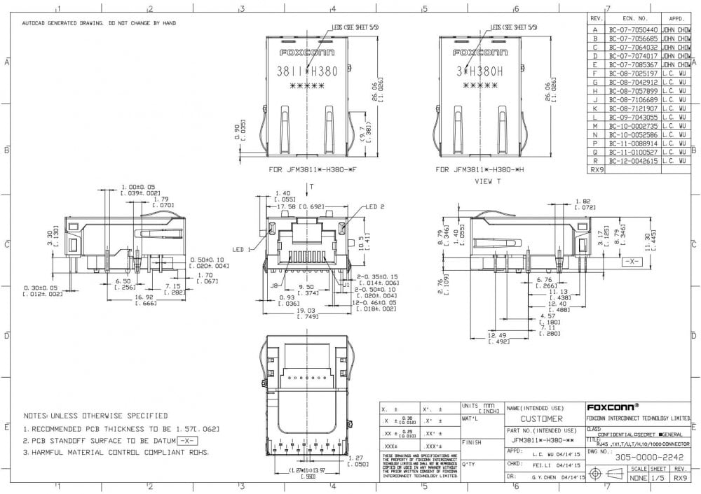 JFM3811A-H380-4F technical drawing page 1