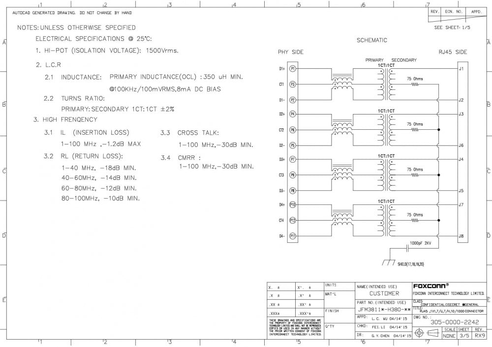 JFM3811A-H380-4F technical drawing page 3
