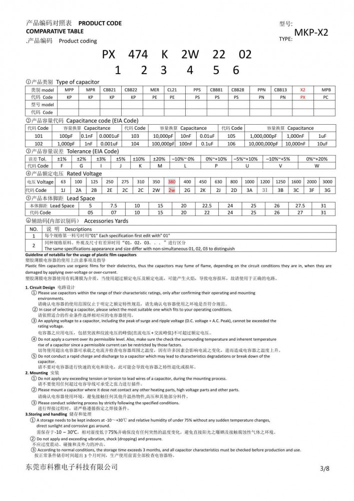 KYET PX474K2W2202 specification page 3