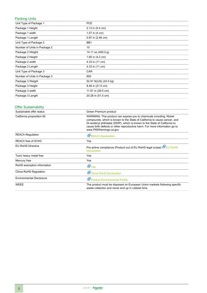 Schneider 704641 technical document page 2