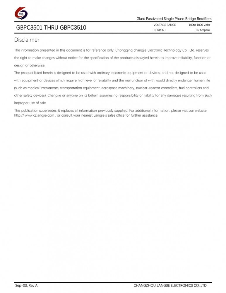 GBPC3510 datasheet page 3