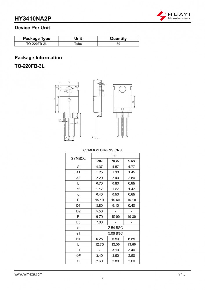 HY3410NA2P datasheet page 7