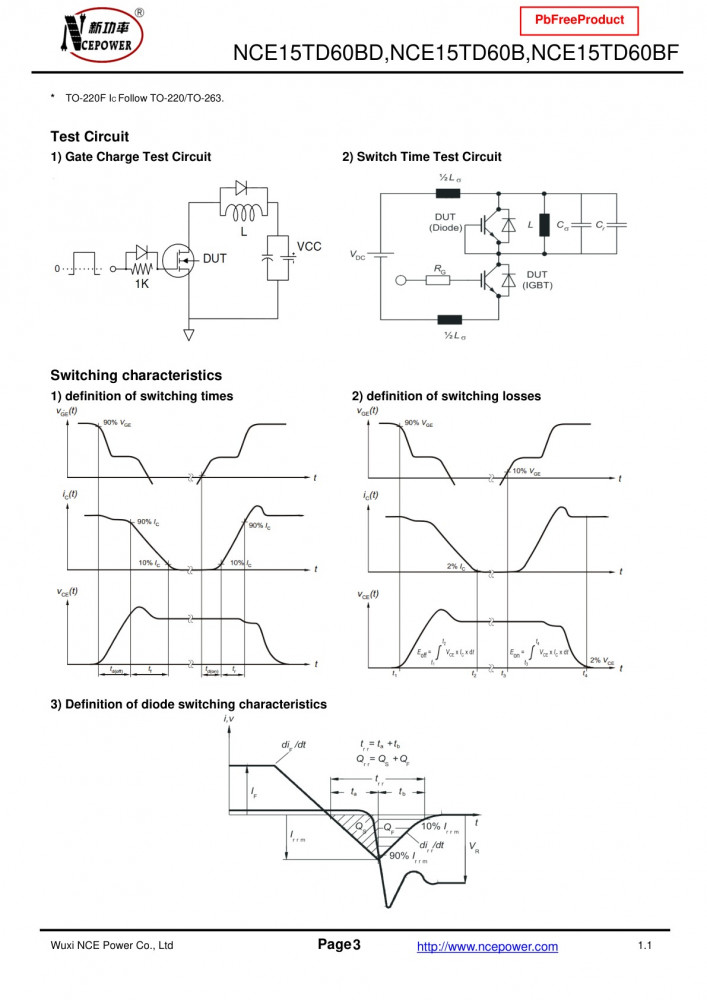 NCE15TD60BF datasheet page 3