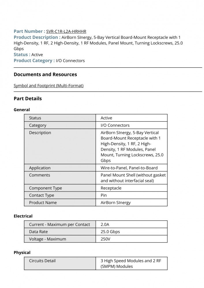 SVR-C1R-L2A-HRHHR technical document page 1