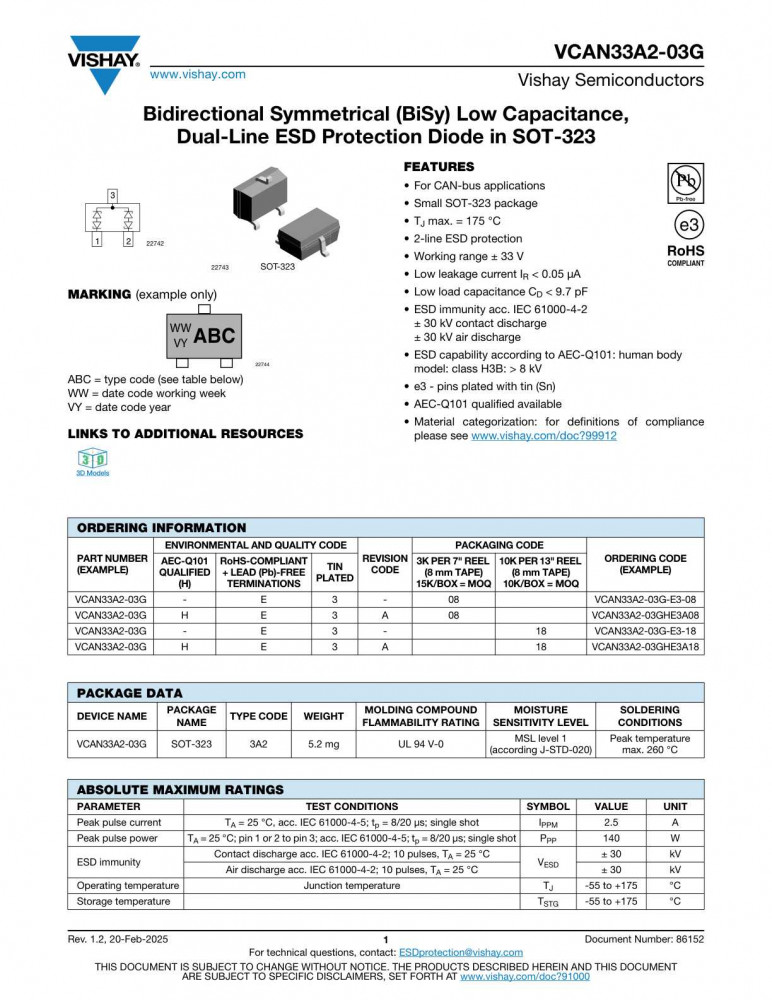 VCAN33A2-03G datasheet page 1
