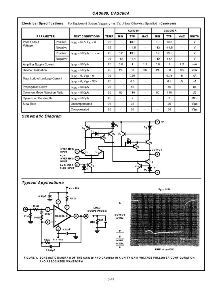 CA3080AM datasheet page 4