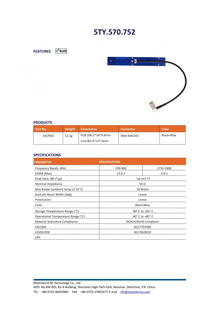 AICP001 datasheet page 1
