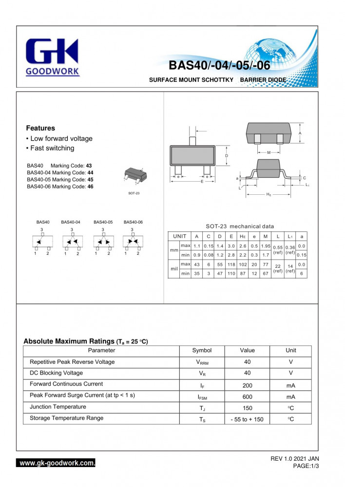 GOODWORK BAS40-06 technical document page 1