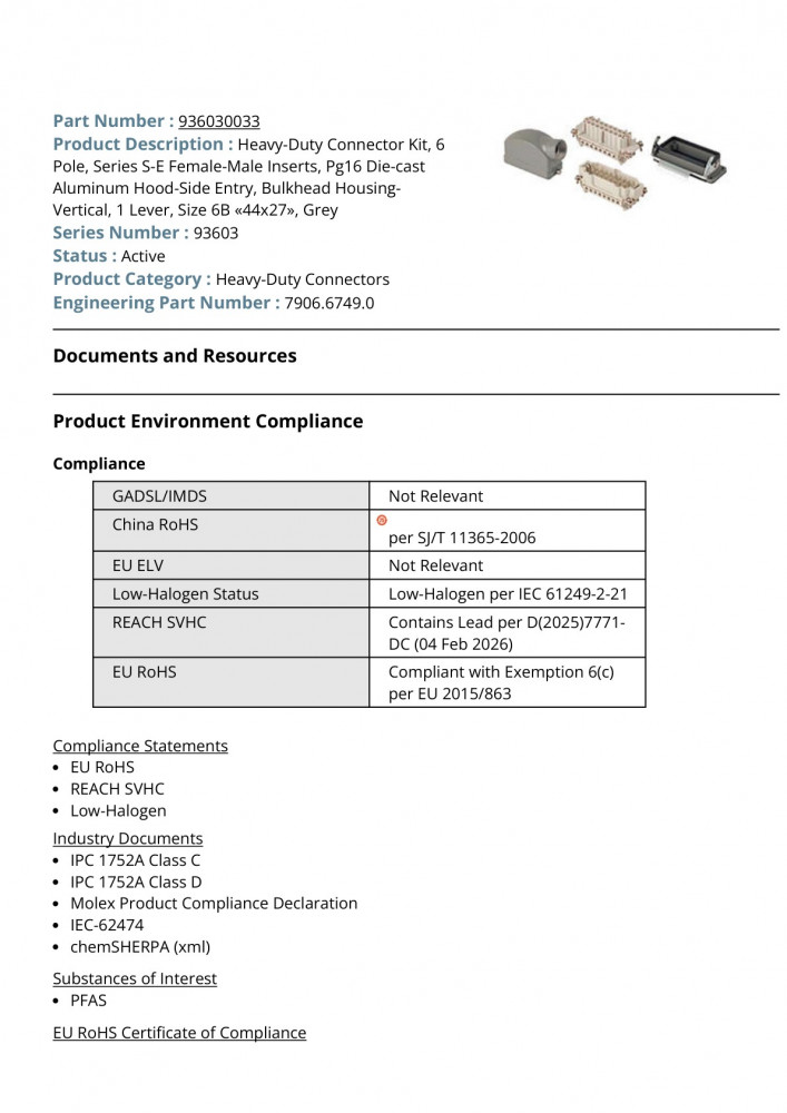 936030033 product document page 1