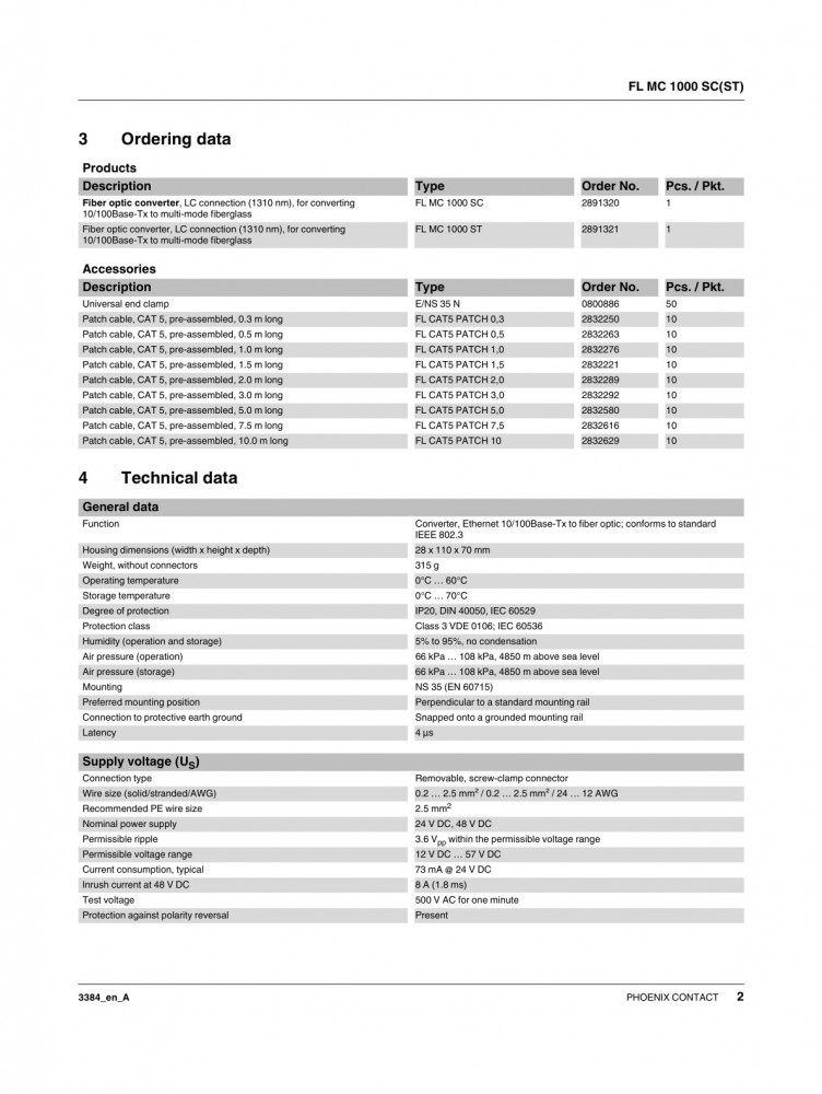 FL MC 1000 ST datasheet page 2