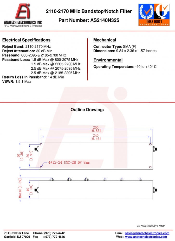 AS2140N325 outline drawing