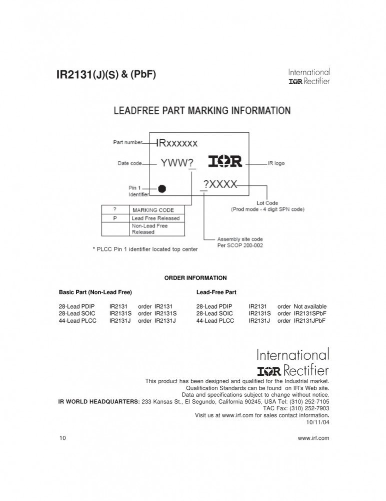 IR2131SPBF datasheet page 10