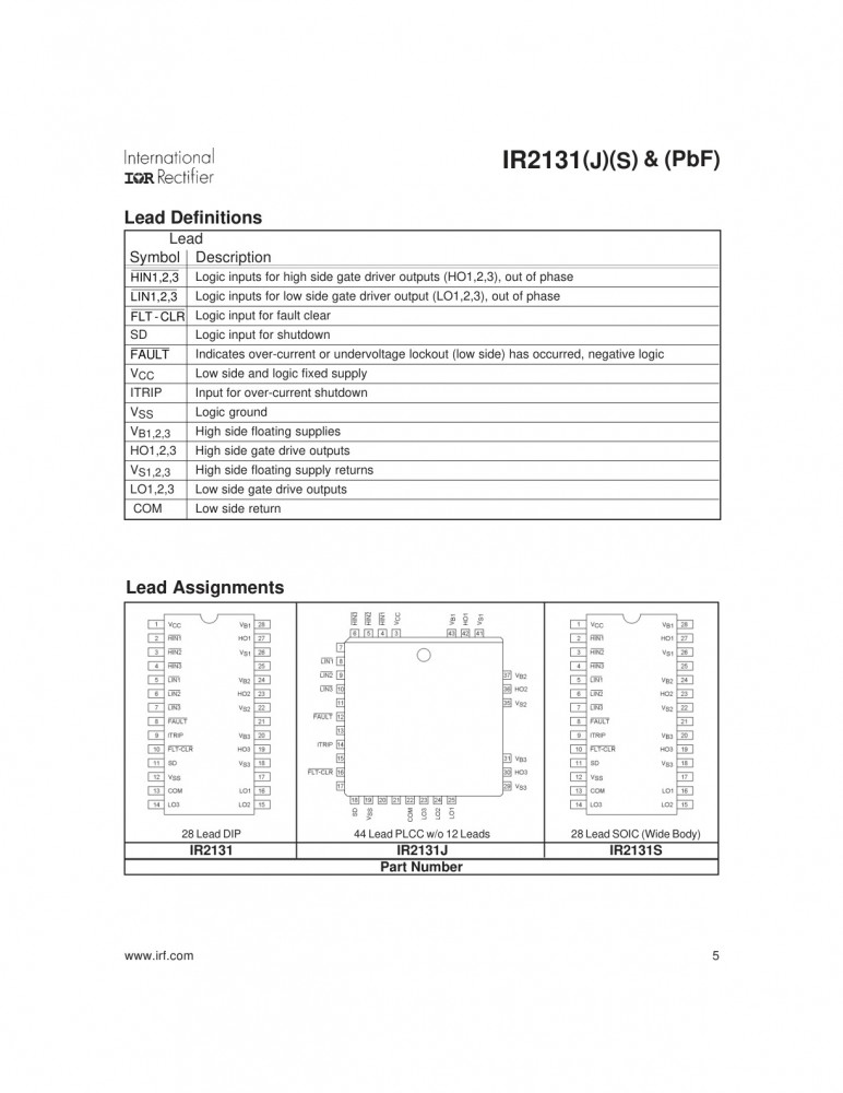 IR2131SPBF datasheet page 5