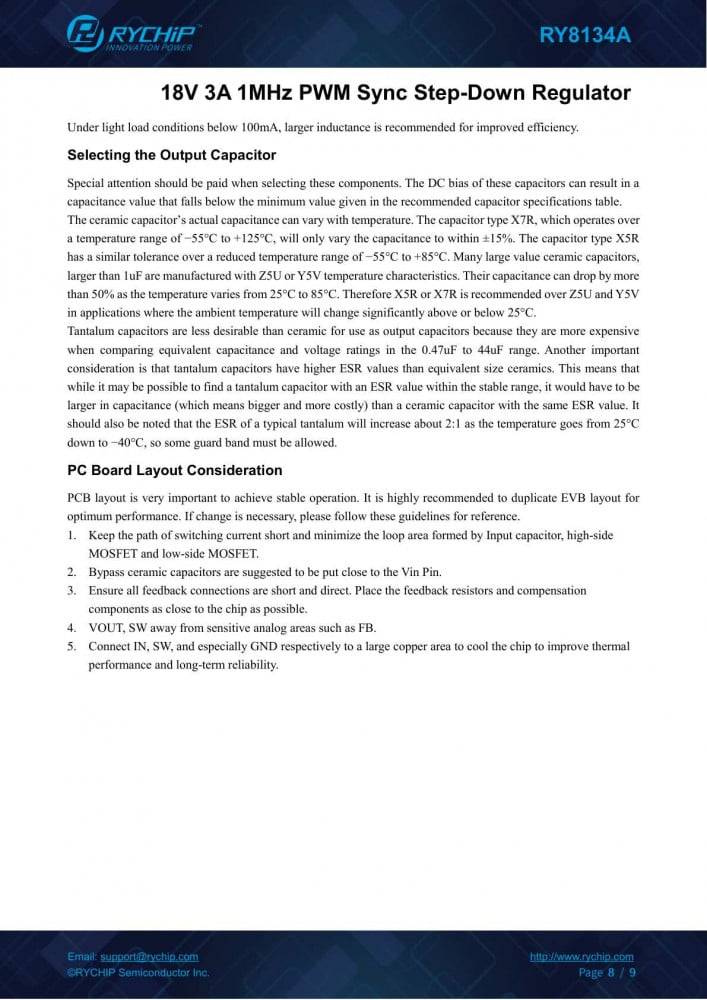 RY8134A datasheet page 8