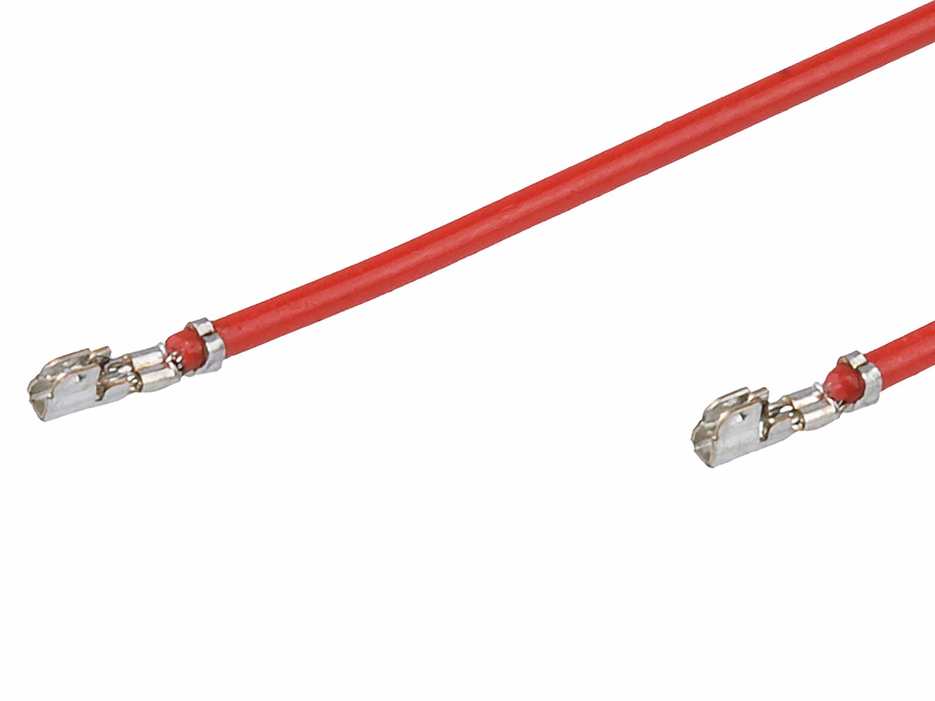 Pre-Crimped Lead OneBlade Female-to-Female, 1.00µm Tin (Sn) Plating, 300.00mm Length, 28 AWG, Black