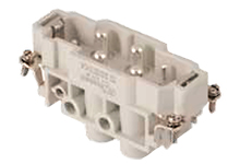 Heavy-Duty Screw Terminal Insert, Male, 4-Pole-80A and 2-Pole-16A, with Wire Protection, Silver (Ag) Plated Contacts, Size 16B «77x27» for sale