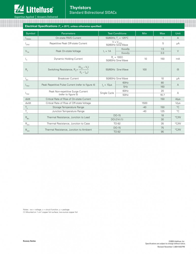 K2500G SIDAC datasheet page 2