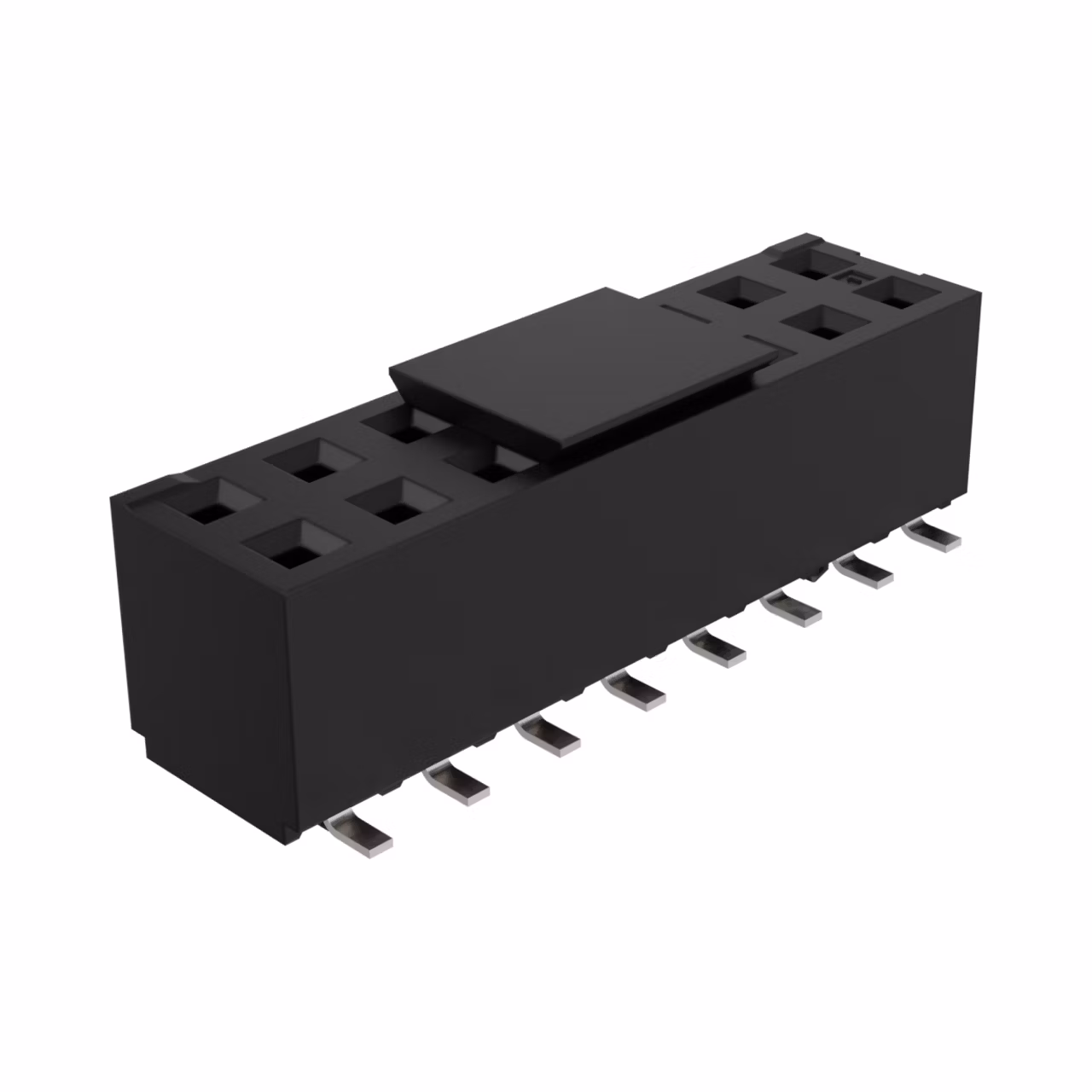 Milli-Grid Vertical Receptacle, 2.00mm Pitch, Dual Row, Surface Mount, Top/Bottom Entry, with Cap, Tape and Reel, 0.75µm Gold (Au) Plating, 4 Circuits, Lead-Free