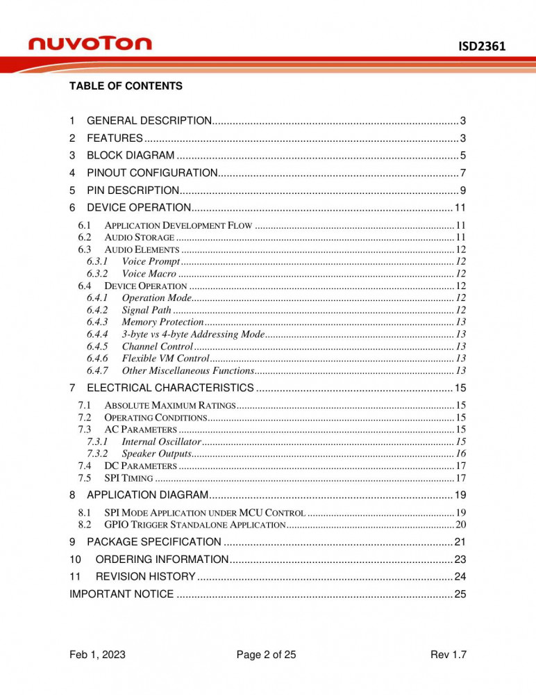 ISD2361 datasheet page 2