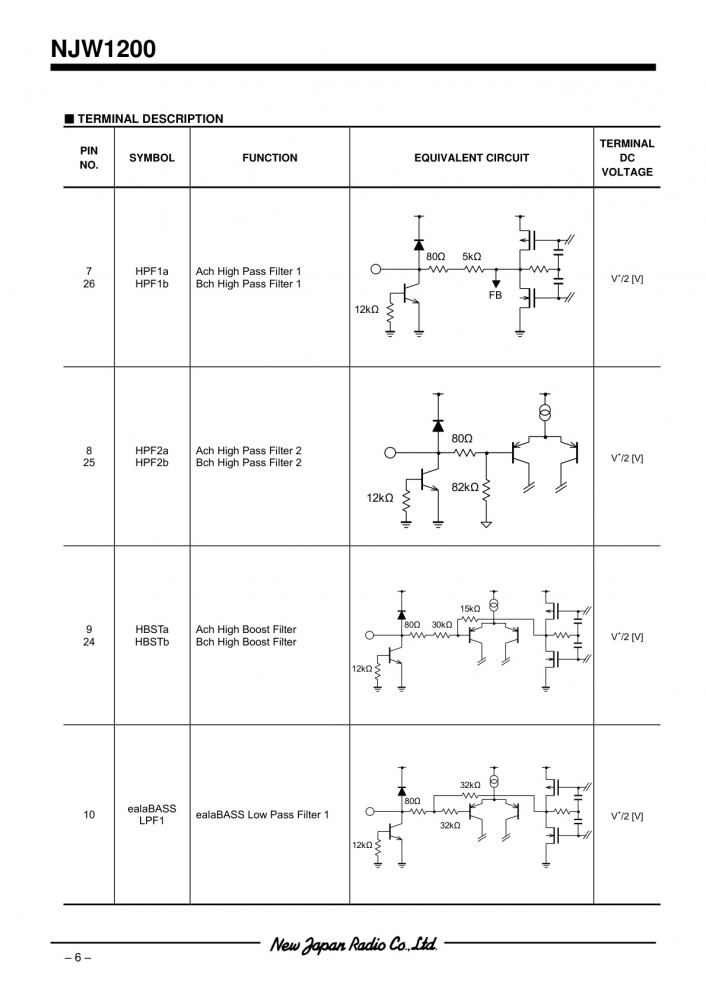 NJW1200 technical document page 6
