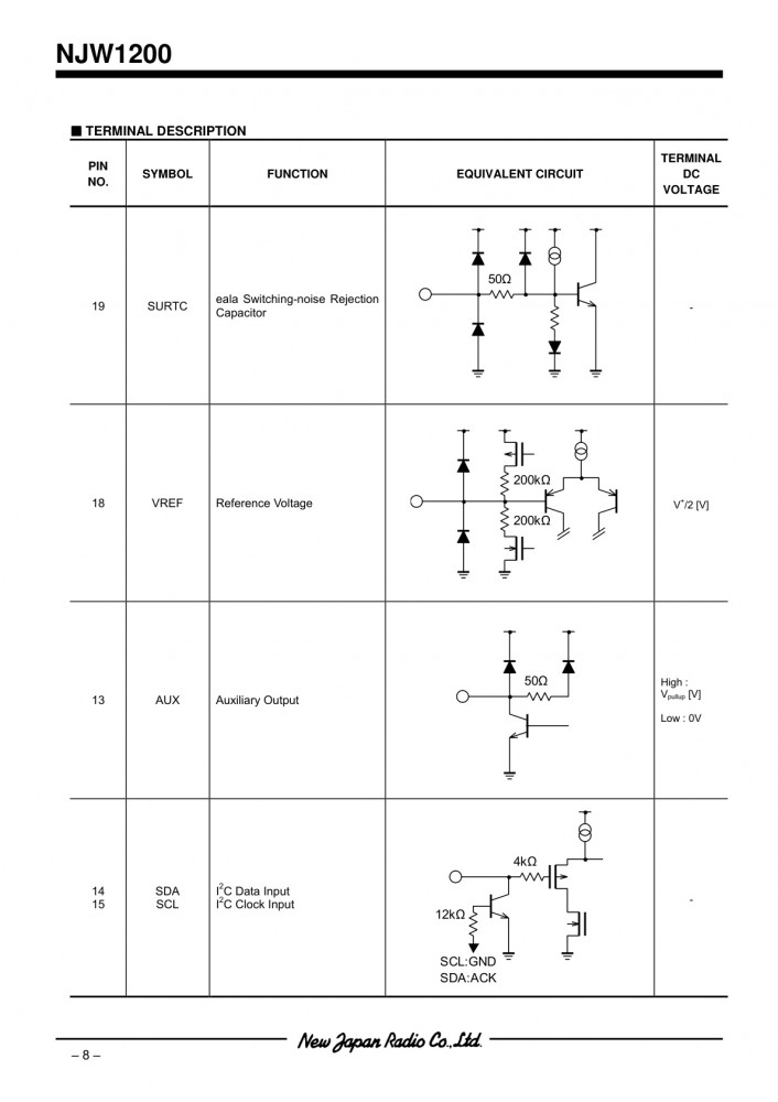 NJW1200 technical document page 8