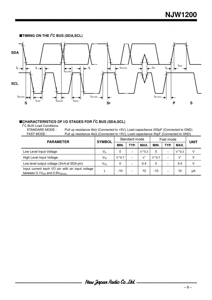NJW1200 technical document page 9