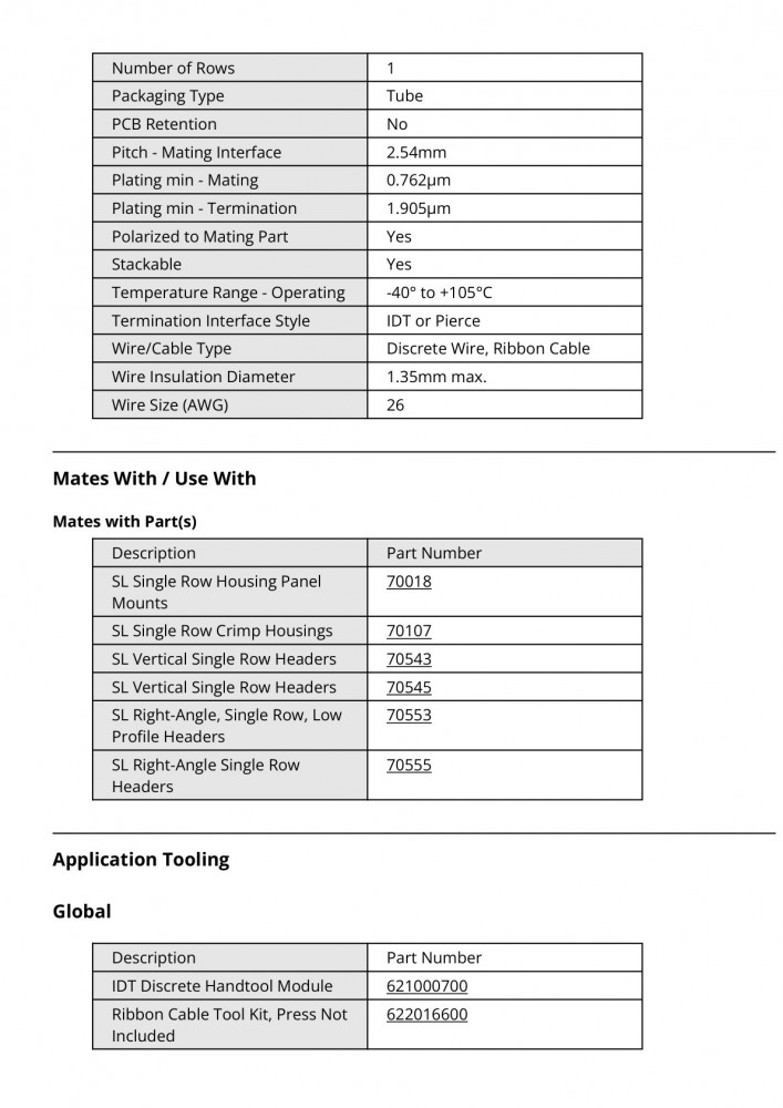 Molex SL product specification page 3