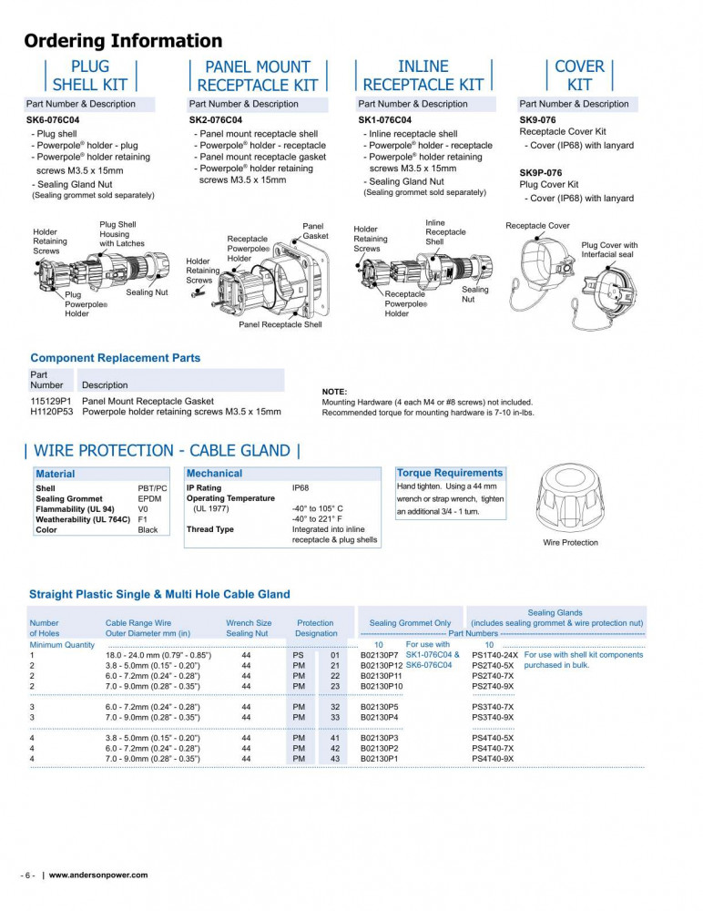 Anderson Power SK9-076 datasheet page 6
