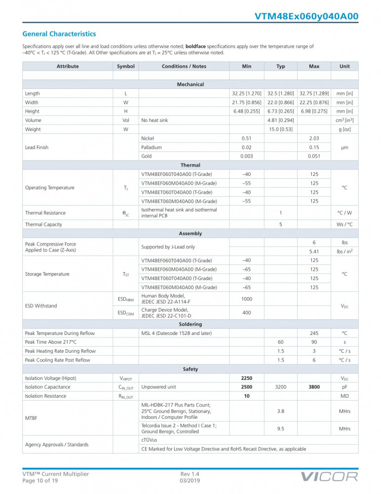 VICOR VTM48EF060T040A00 datasheet page 10