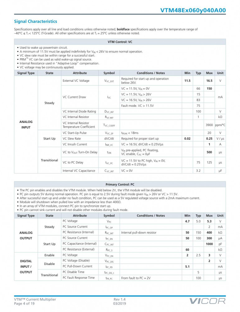 VICOR VTM48EF060T040A00 datasheet page 4