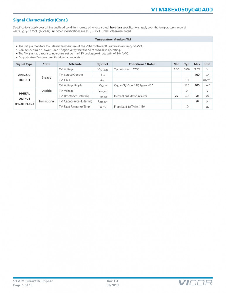 VICOR VTM48EF060T040A00 datasheet page 5