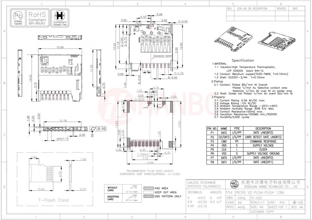 TF-022 technical drawing page 1