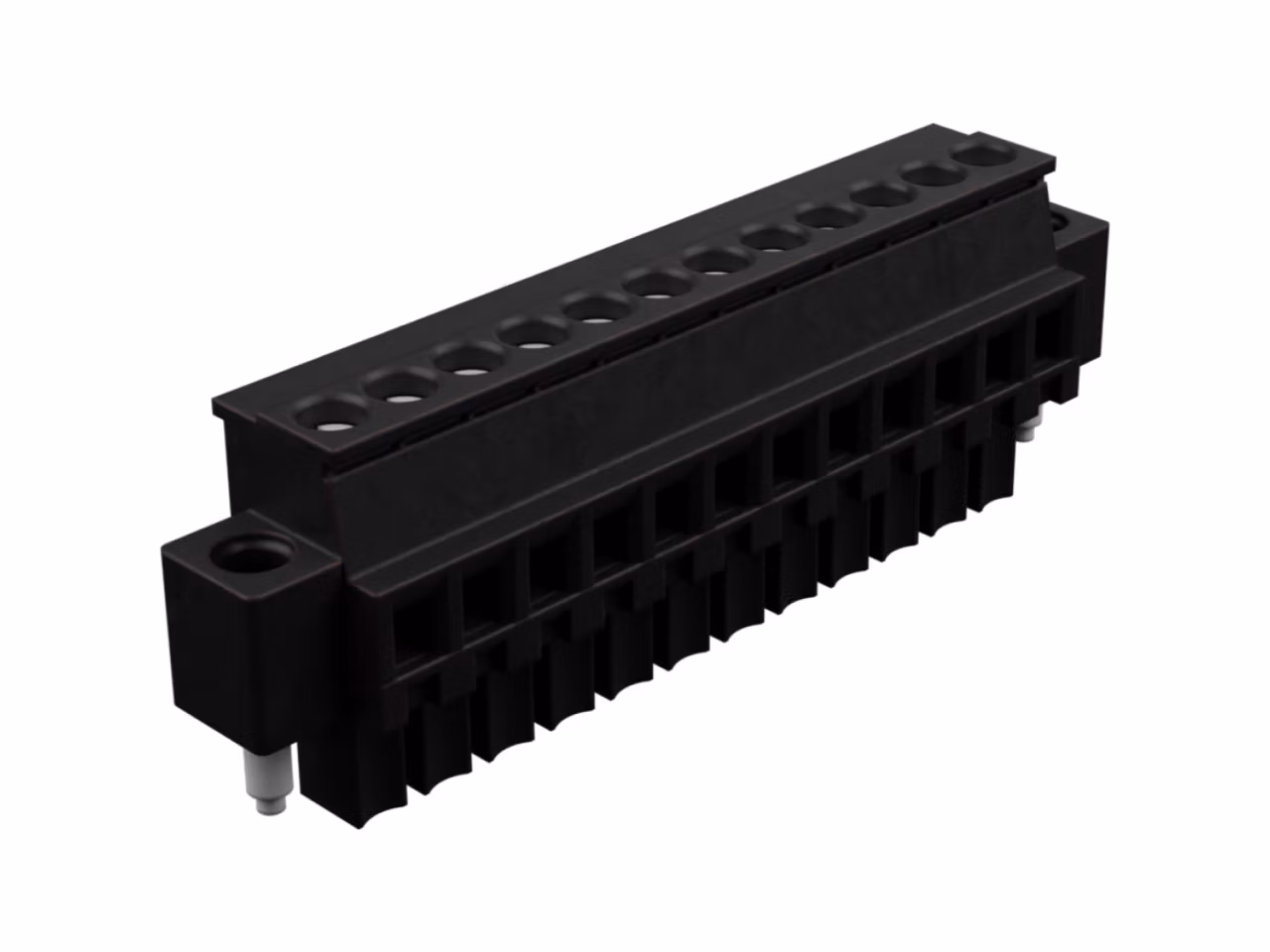 3.81mm Pitch Eurostyle Vertical Plug, with Retention Screws and Reverse Imprinting, Rear Wire Entry, Black, 12 Circuits for sale