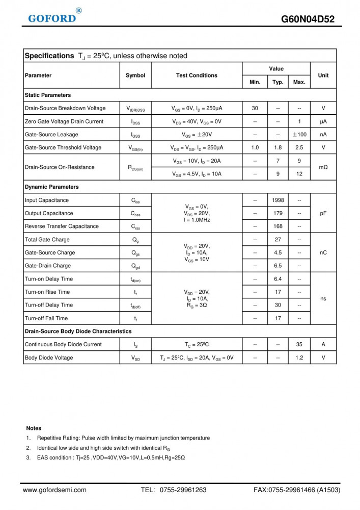 G60N04D52 datasheet page 2