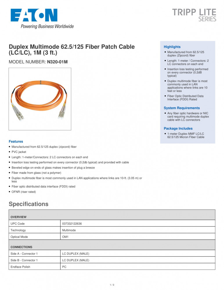 N320-01M technical document page 1