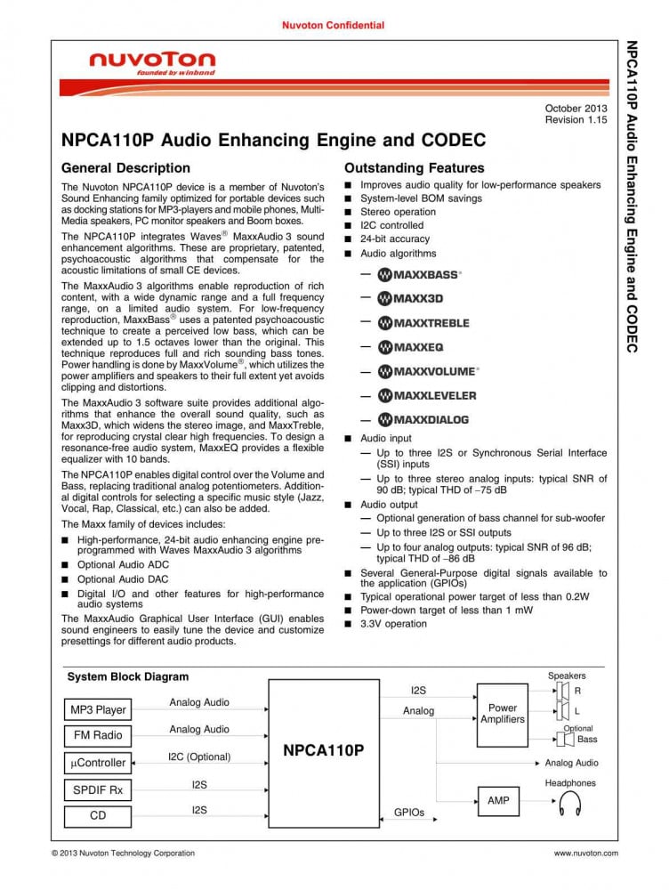 NPCA110PA0YX datasheet page 1