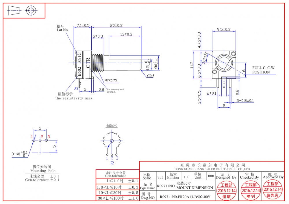 CTR R09711N0 mounting drawing