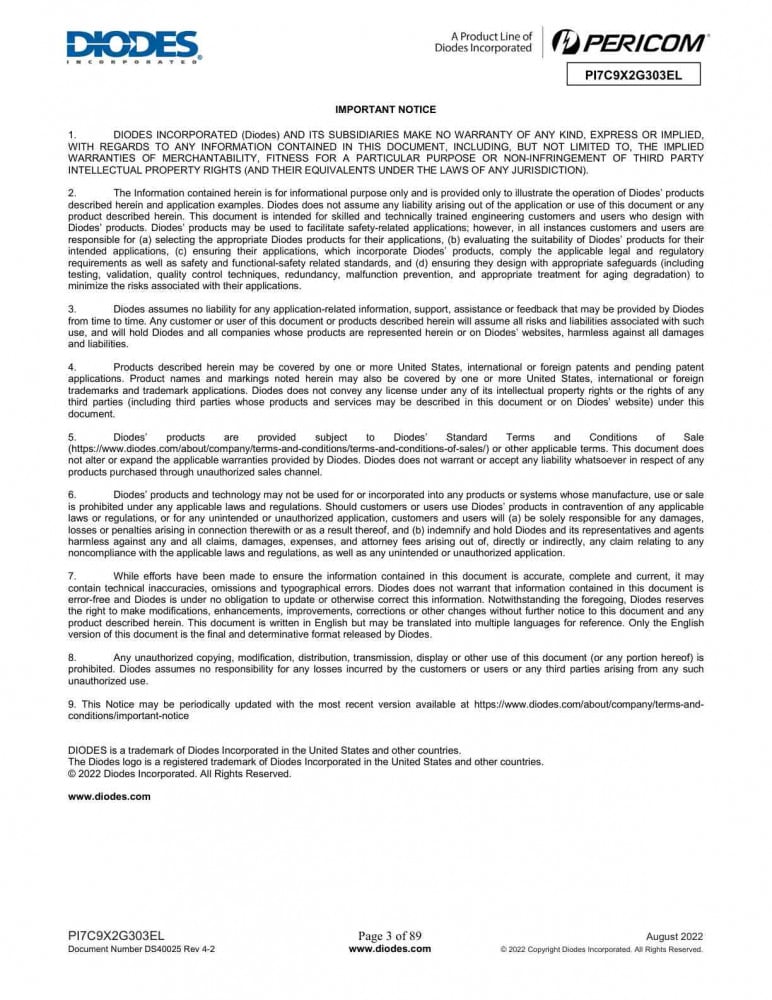 PI7C9X2G303ELBZXE datasheet page 2