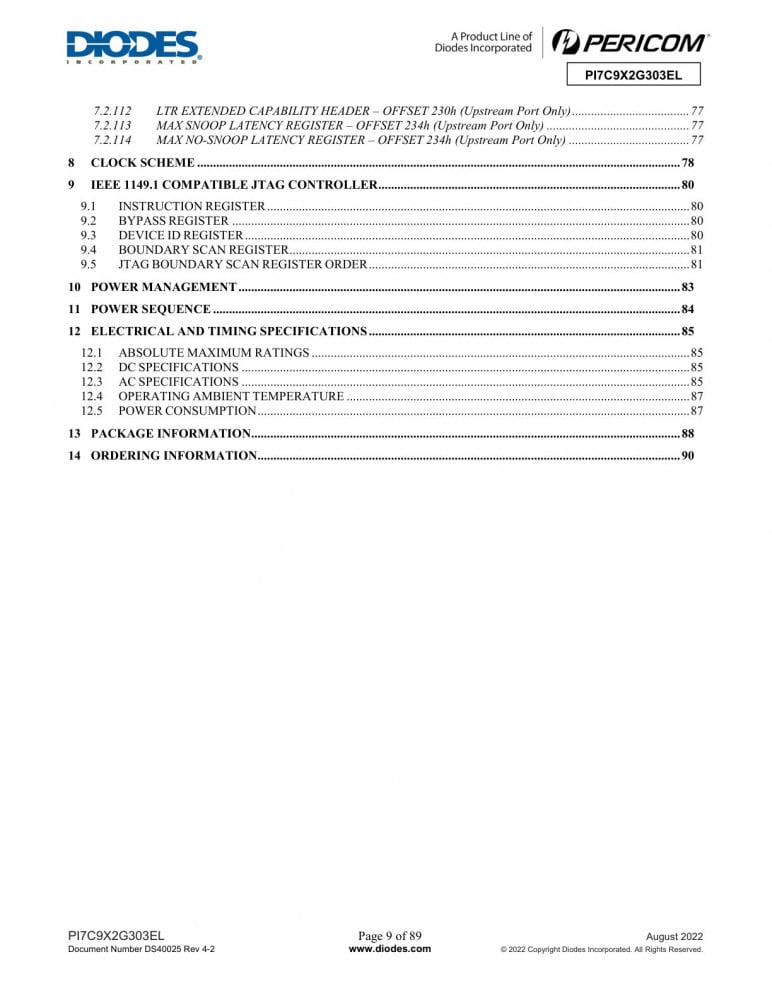 PI7C9X2G303ELBZXE datasheet page 8