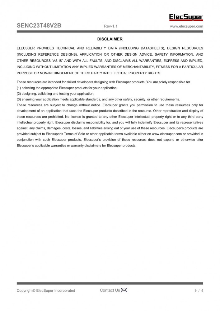 SENC23T48V2B datasheet page 6