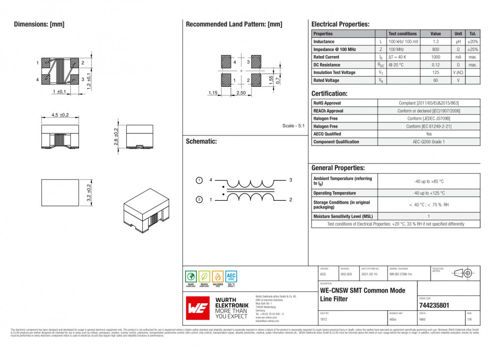 744235801 datasheet page 1