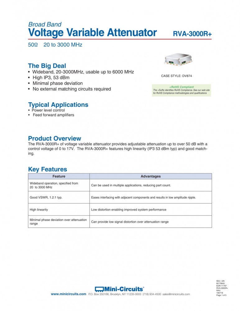 RVA-3000R+ technical document page 1