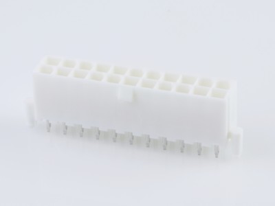 Mini-Fit Jr. Vertical Header, 4.20mm Pitch, Dual Row, 22 Circuits, with Snap-in Plastic Peg PCB Lock, Gold, Natural for sale