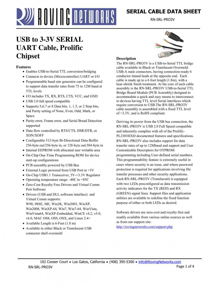 RN-SRL-PRO3V-BLK technical document page 1