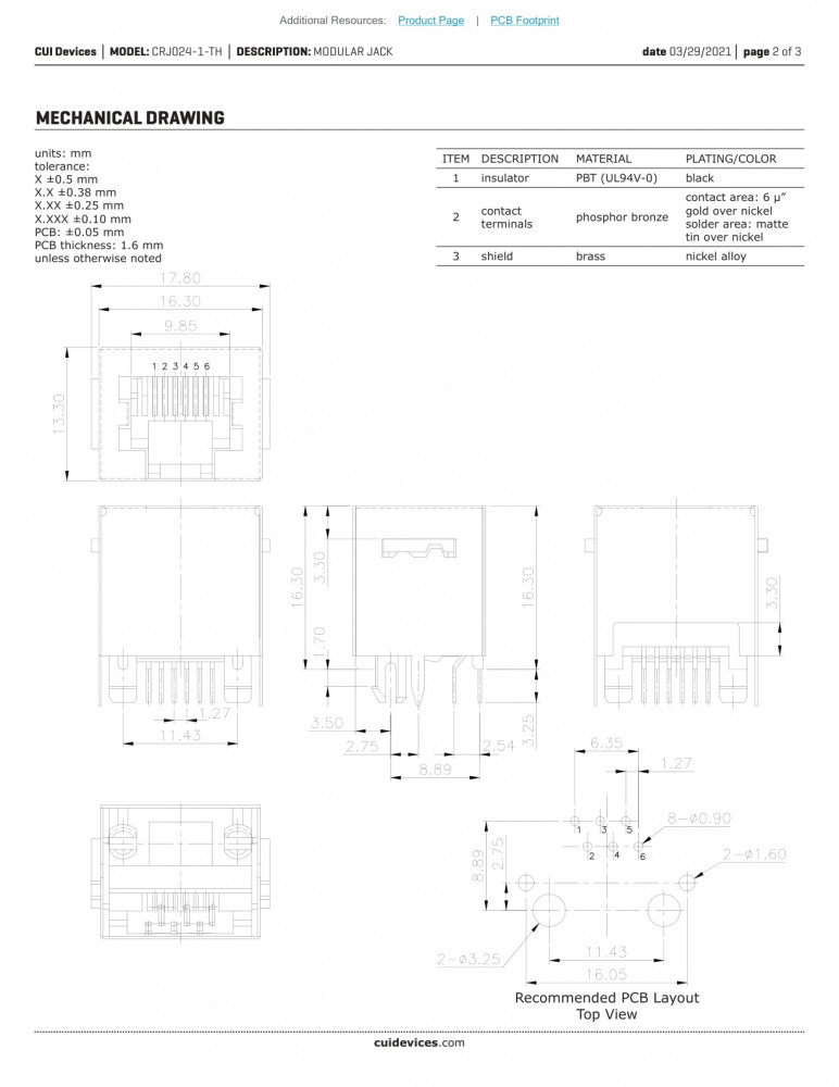 CRJ024-1-TH datasheet page 2