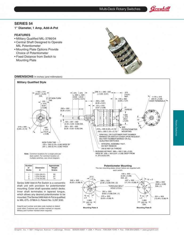 Grayhill rotary switch documentation page 7