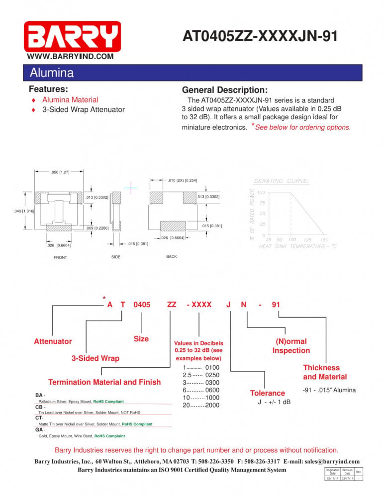 AT0405GA-0100JN-91TR technical document preview