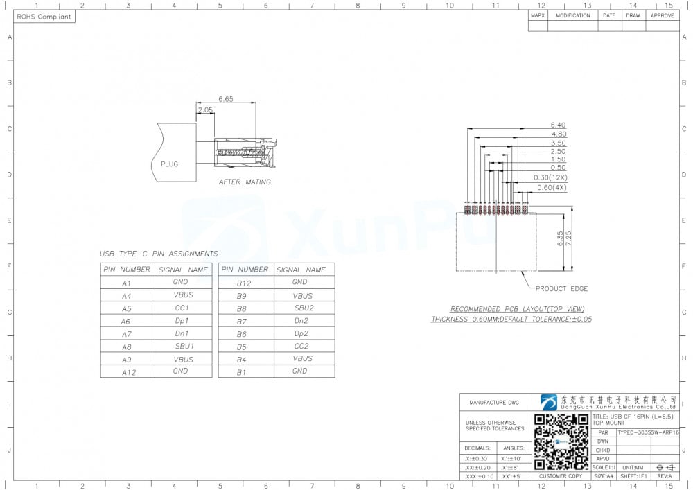 TYPEC-303SSW-ARP16 manufacturing drawing page 2